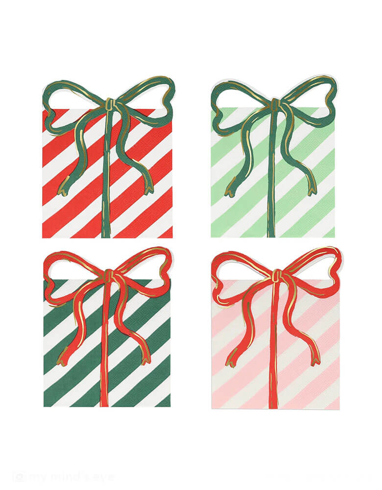 Present With Bow Napkins Set Of 16