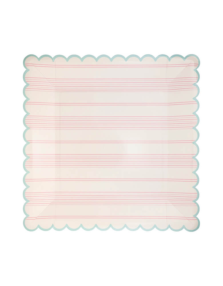 Pastel Striped Paper Plate Set (Set of 8)