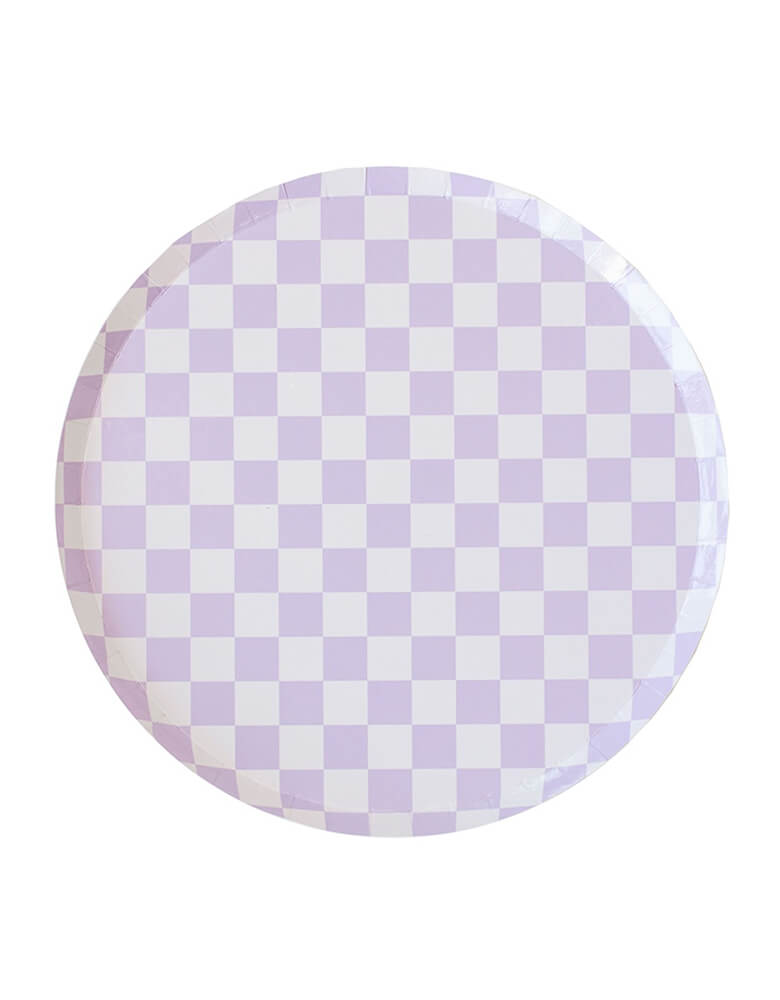 Check It! Purple Checkered Dinner Plates (Set of 8)