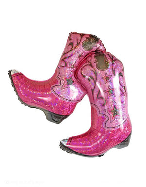 Pink Dancing Cowboy Boots Shaped Foil Balloon