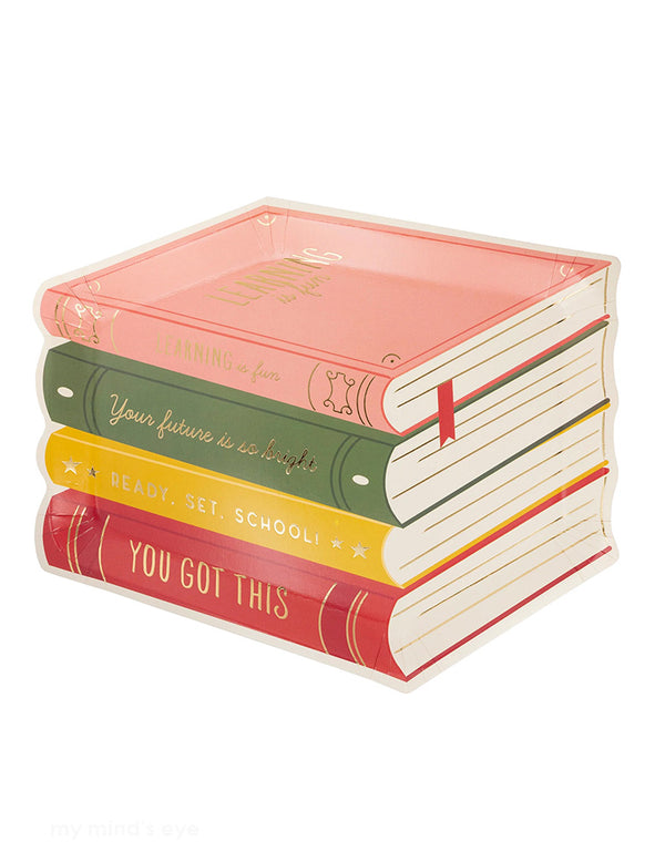 Stack of Books Paper Plates (Set of 8)