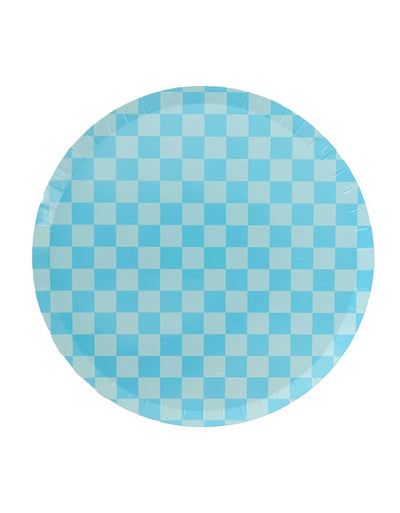 Check It! Blue Checkered Dinner Plates (Set of 8)