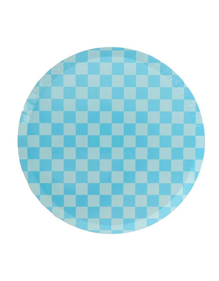 Check It! Blue Checkered Dinner Plates (Set of 8)