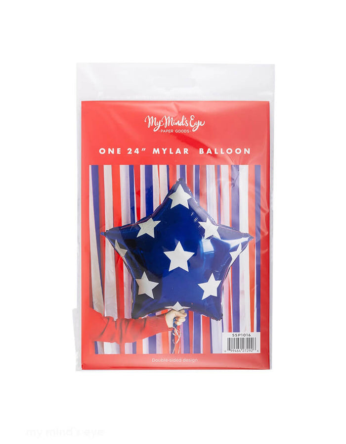 Blue Star Shaped Mylar Balloon