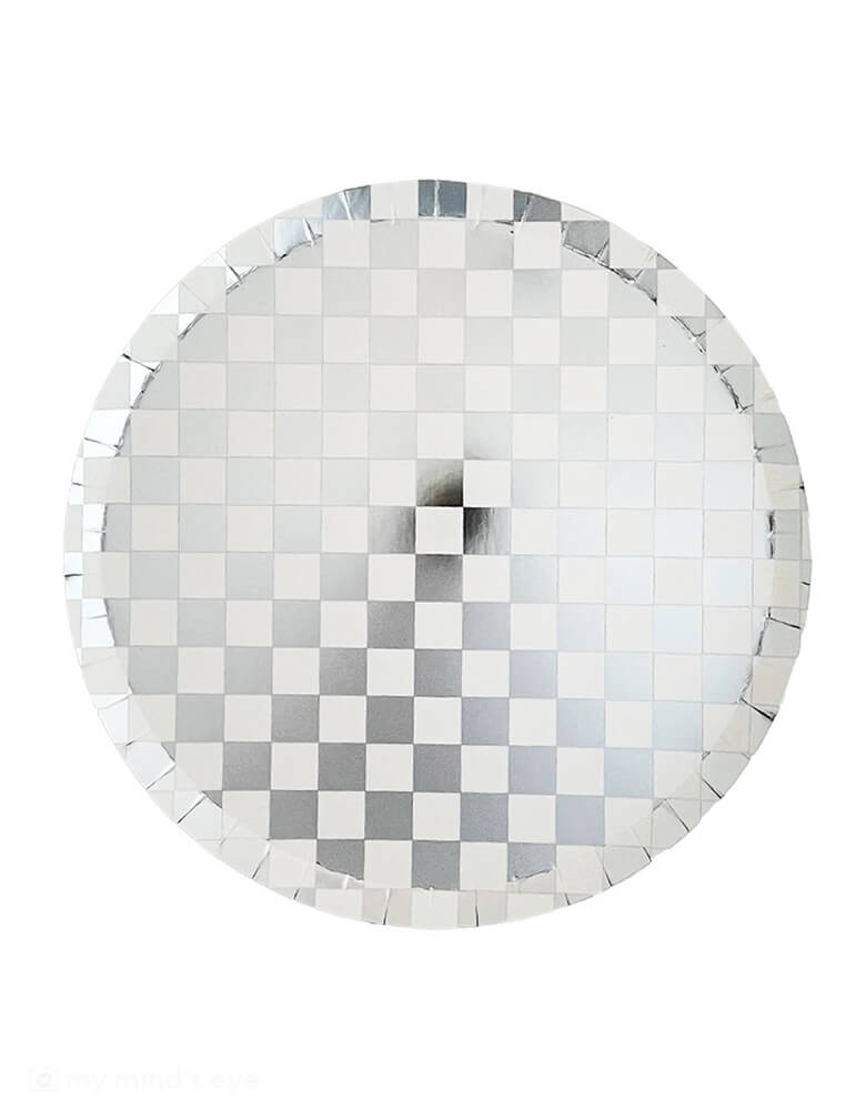 Check It! Silver Checkered Dinner Plates (Set of 8)