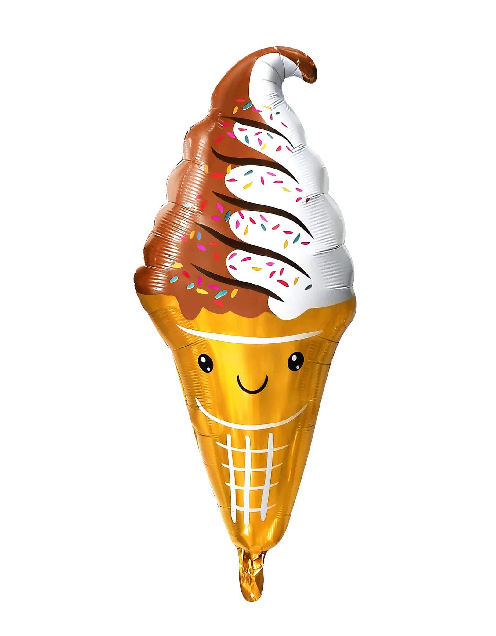 Chocolate Ice Cream Cone Foil Balloon