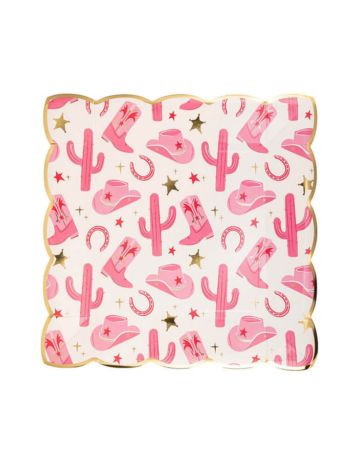 Cowgirl Pattern Paper Plates (Set of 8)