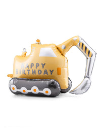 Digger Shaped Birthday Foil Mylar Balloon
