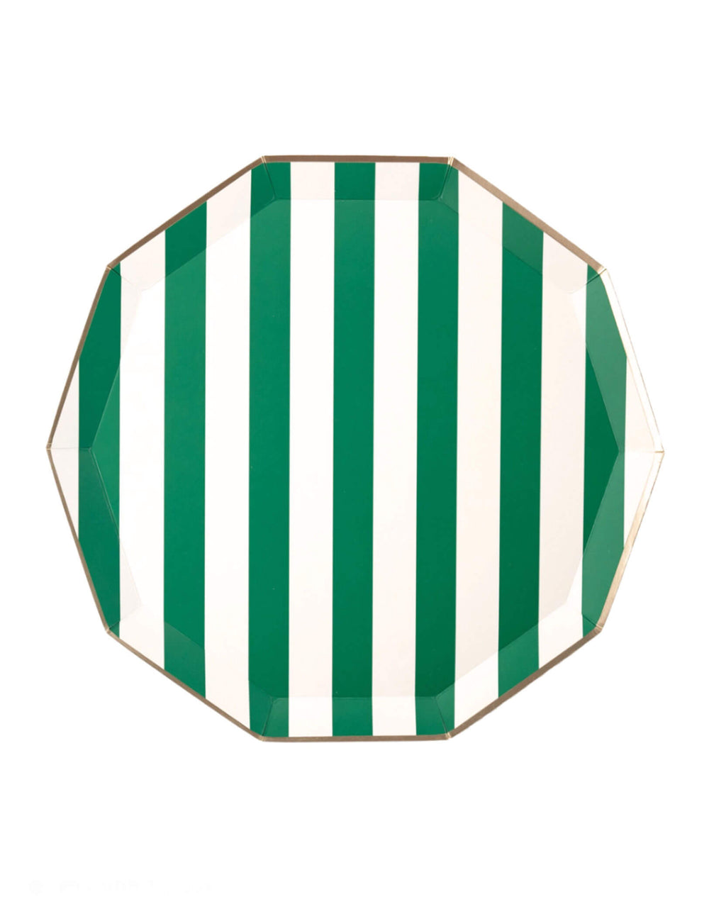 Emerald Green Cabana Stripe Dinner Plates (Set of 8)