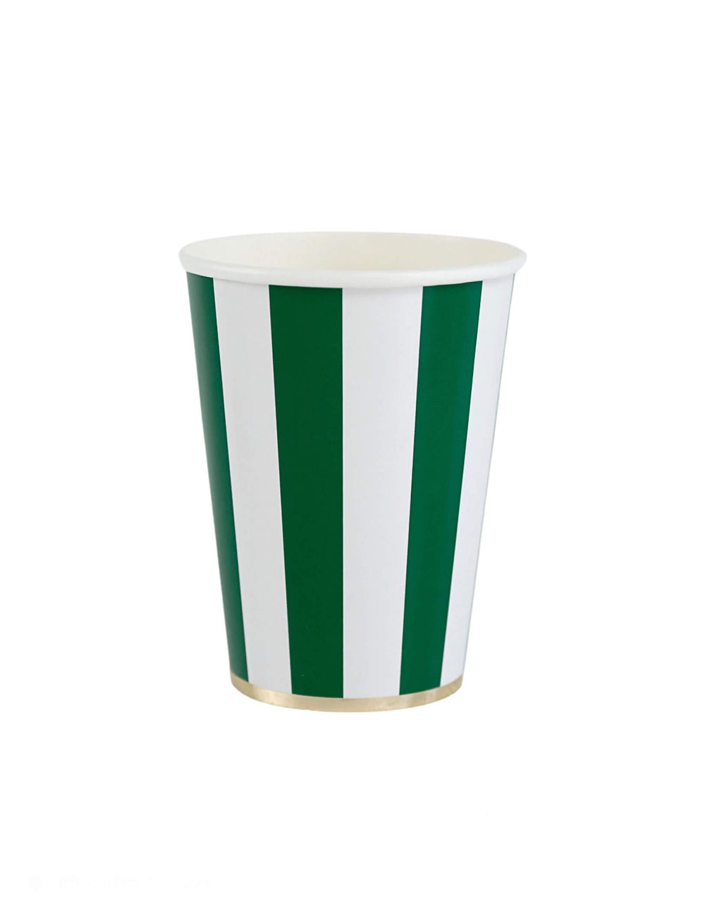 Emerald Green Cabana Stripe Cups (Set of 8)