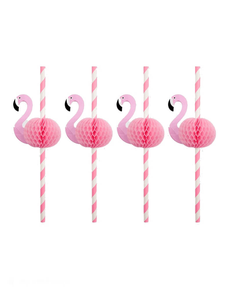 Flamingo Honeycomb Straws (Set of 10)