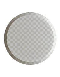 Gray Checkered Dinner Plates (Set o 8)