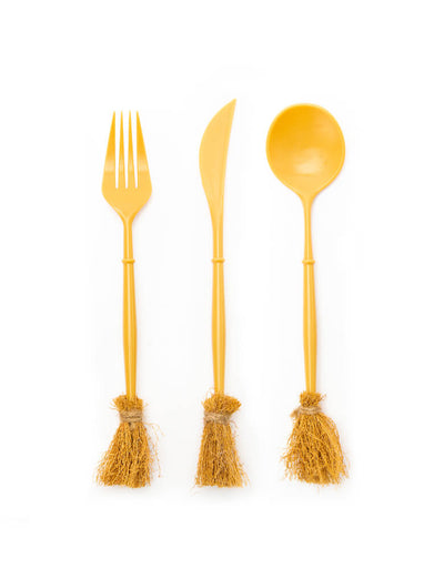 Halloween Witch's Broom Cutlery Set (Set of 24)