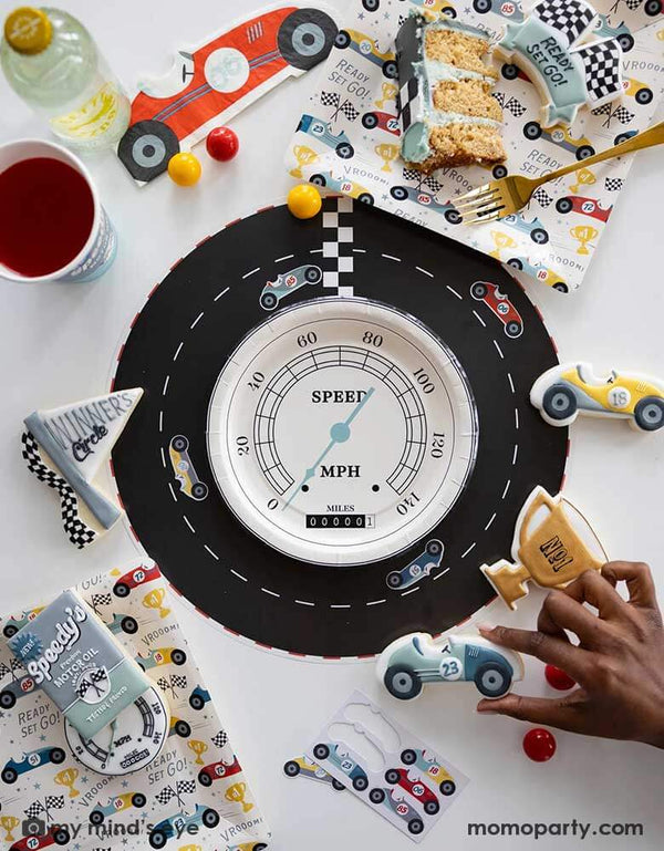 Miles per Hour - Race Car Pattern Plates (Set of 8)