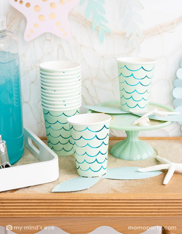 Mermaid Tail Paper Party Cups (Set of 8)