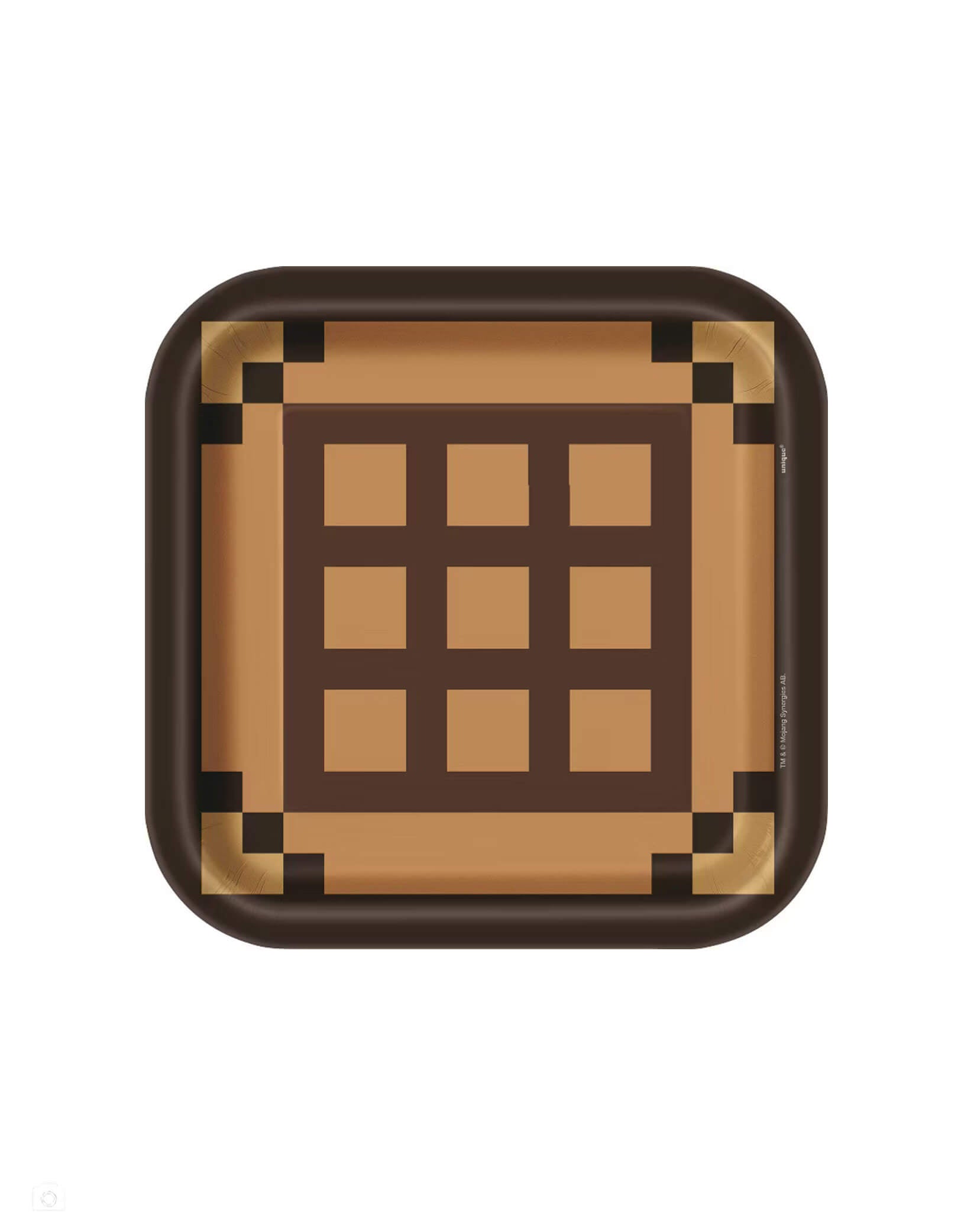 Minecraft Brown Large Paper Plates (Set of 8)