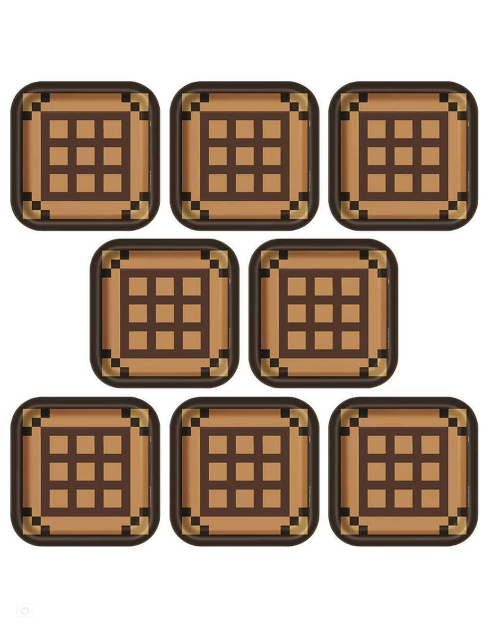 Minecraft Brown Large Paper Plates (Set of 8)