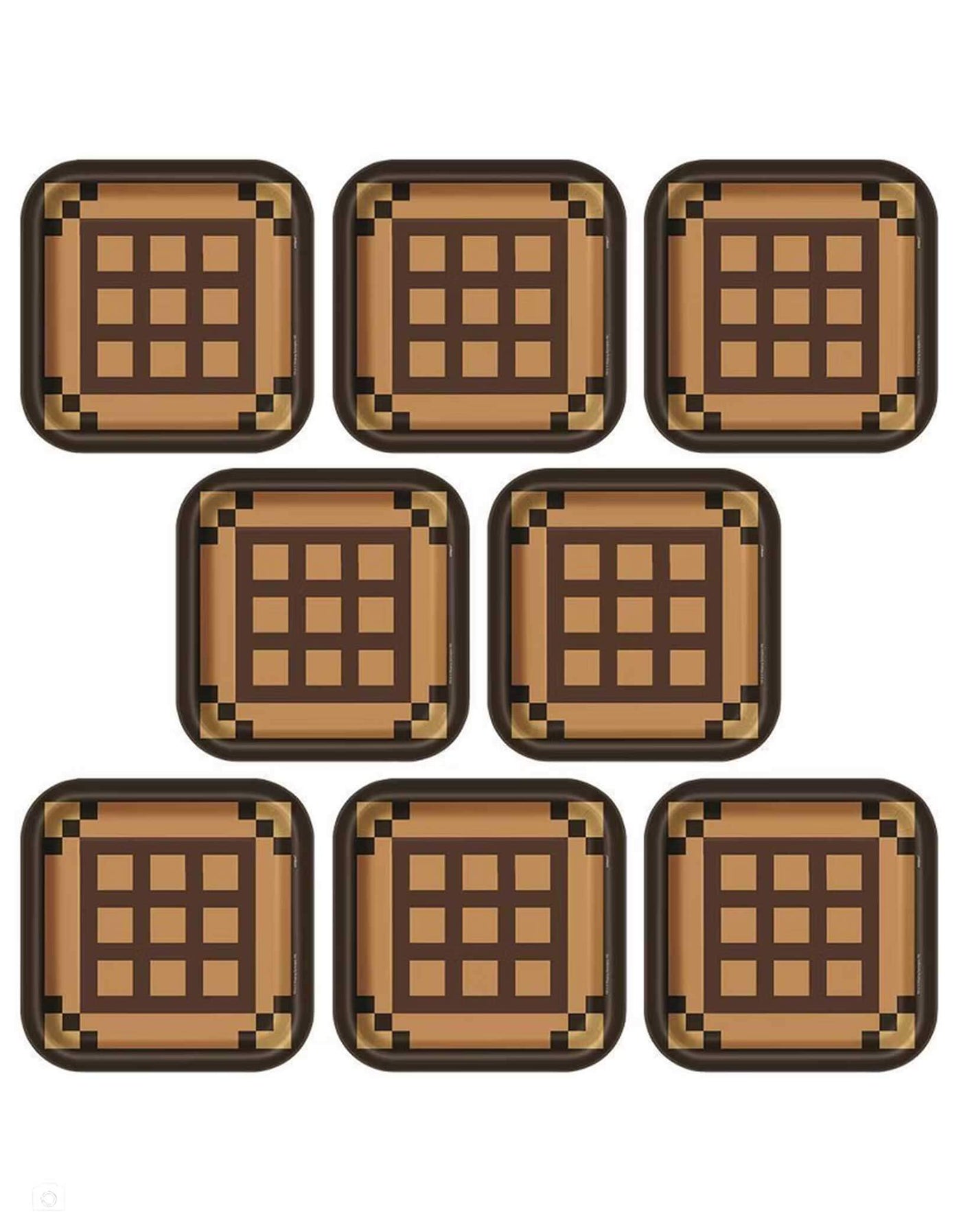 Minecraft Brown Large Paper Plates (Set of 8)
