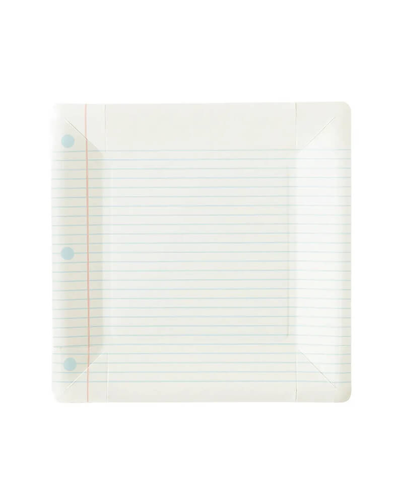 Back To School Notebook Paper Plates (Set of 8)