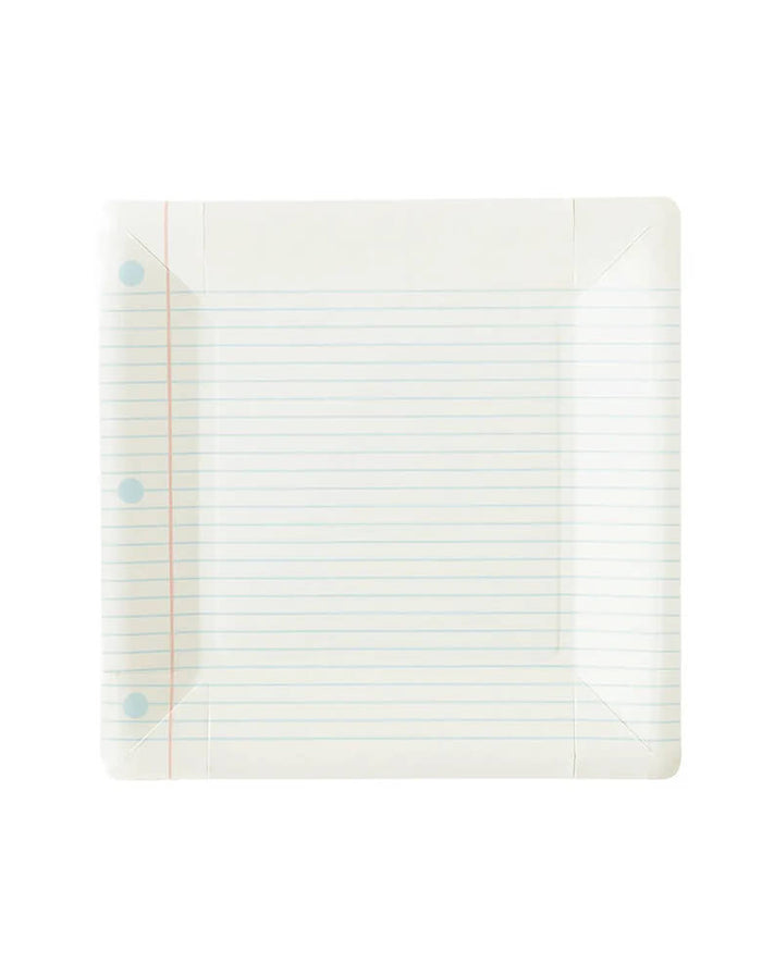 Back To School Notebook Paper Plates (Set of 8)