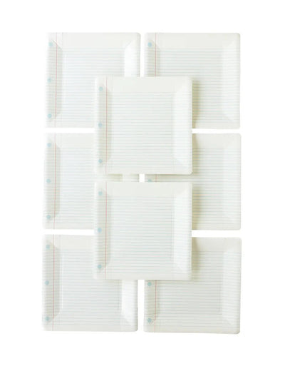 Back To School Notebook Paper Plates (Set of 8)