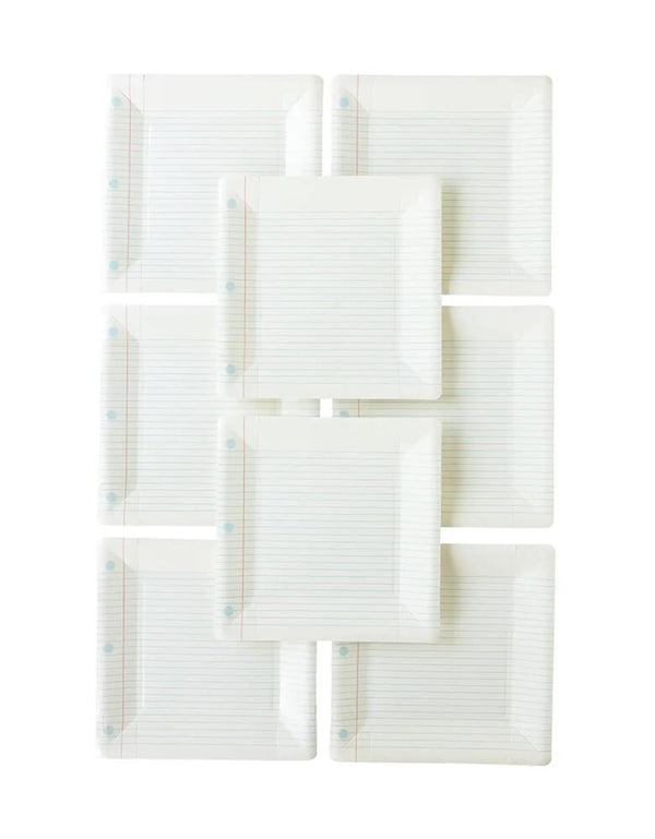 Back To School Notebook Paper Plates (Set of 8)