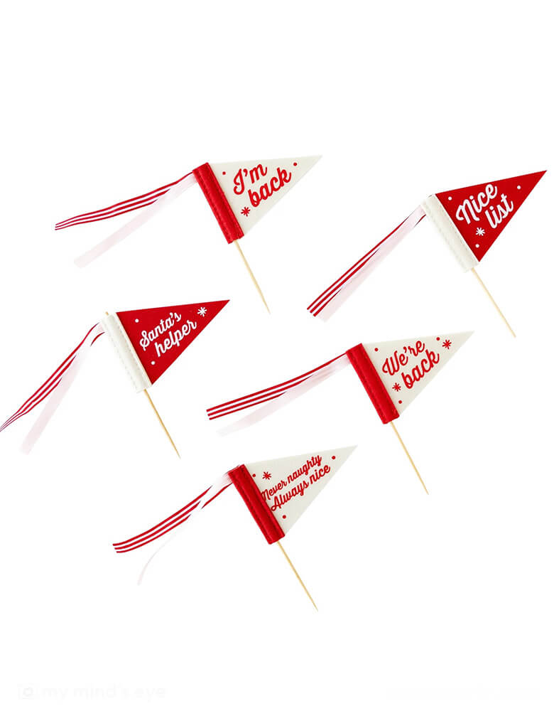Elf Mini Felt Pennant Flags (Set of 5)