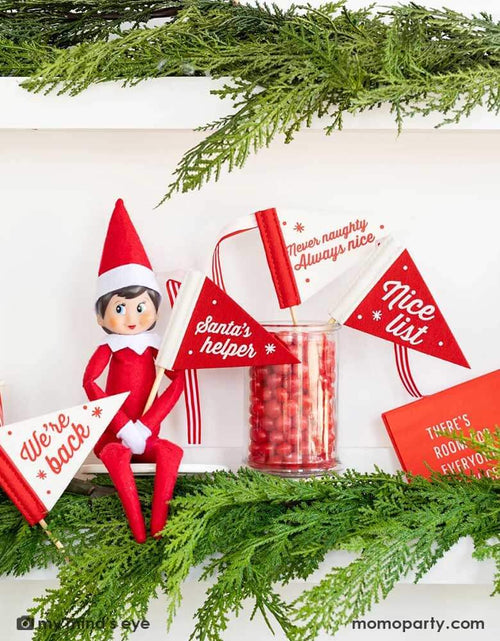 Elf Mini Felt Pennant Flags (Set of 5)