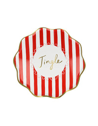 Festive Striped Side Plates (Set of 8)