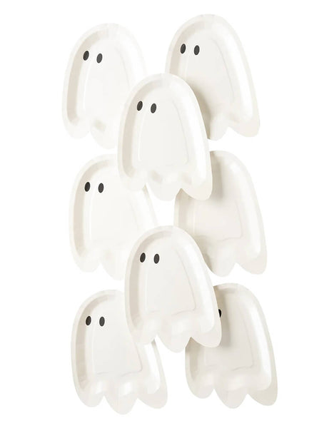 Hey Pumpkin Ghost Shaped Paper Plates (Set of 8) – Momo Party