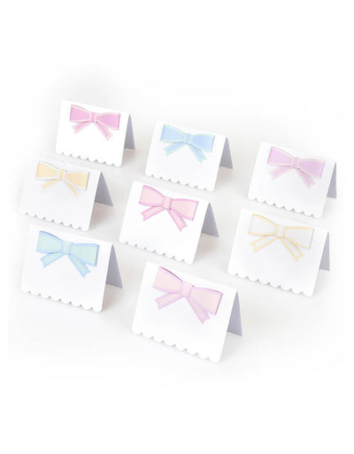 Pastel Bow Place Cards (Set of 8)