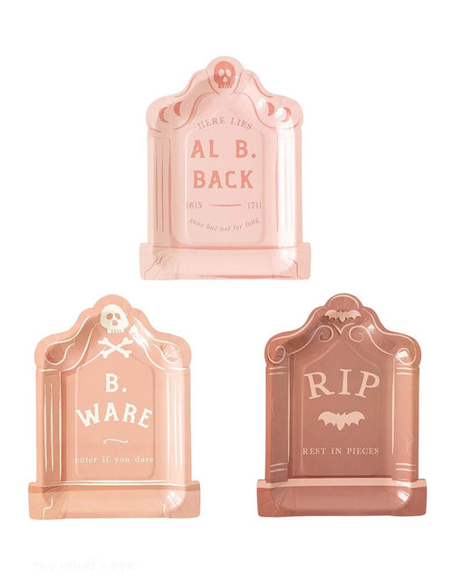 Pink Tombstone Plate Set (Set of 8)
