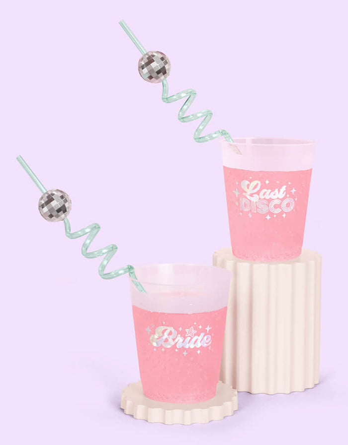 Reusable Disco Party Swirly Straws (Set of 12)