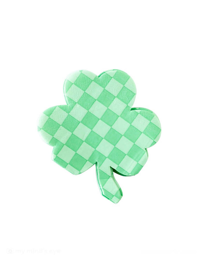 Checkered Shamrock Paper Napkins (Set of 24)