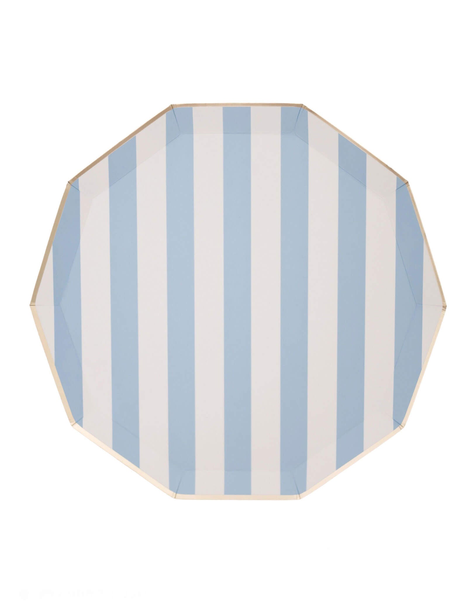Sky Blue Cabana Stripe Dinner Plates (Set of 8)