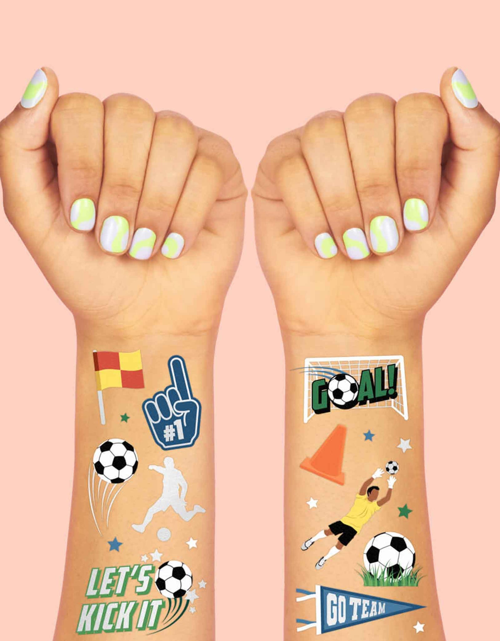Soccer Kids Temporary Tattoos (Set of 54)