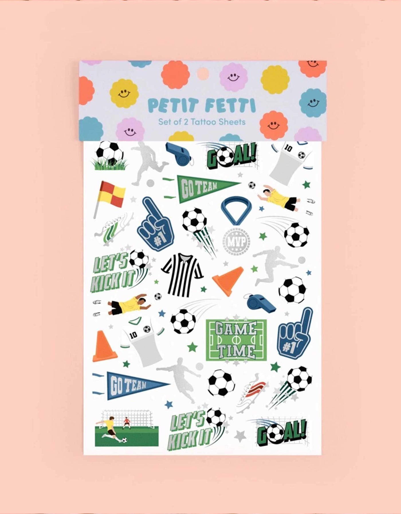 Soccer Kids Temporary Tattoos (Set of 54)