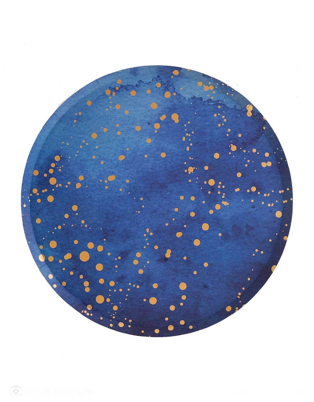 Blue Gold Dust Large Plates (Set of 8)