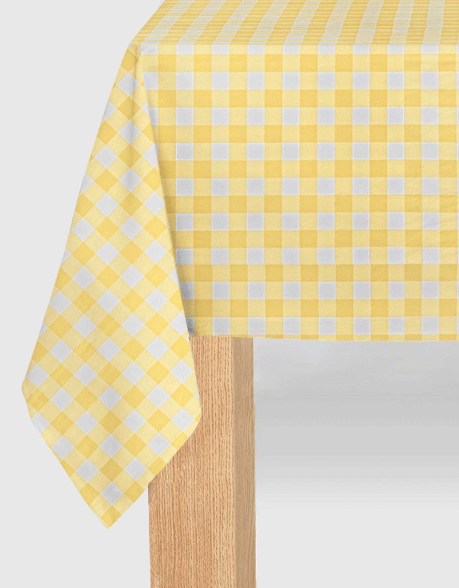 Yellow Gingham Paper Tablecloth