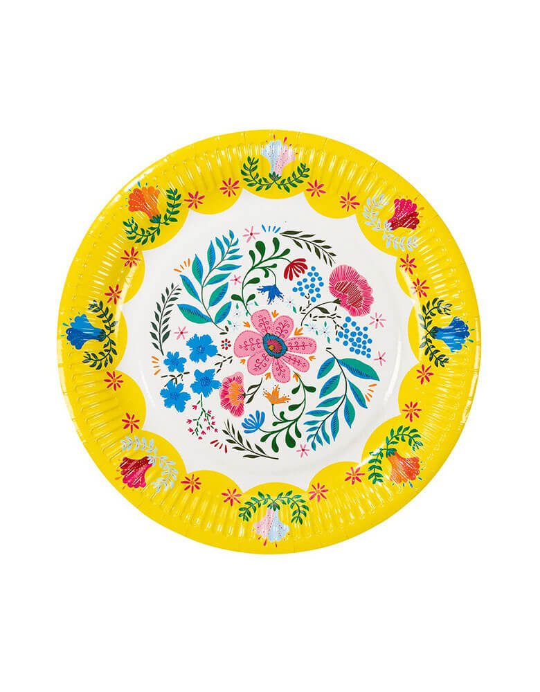 Boho Fiesta Floral Plates (Set of 12) – Momo Party