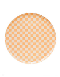 Check It! Peach Checkered Dinner Plates (Set of 8)