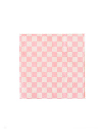 Check It! Pink Large Checkered Napkins (Set of 16)