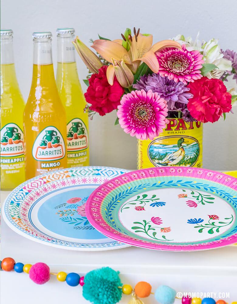 Boho Fiesta Floral Plates (Set of 12) – Momo Party