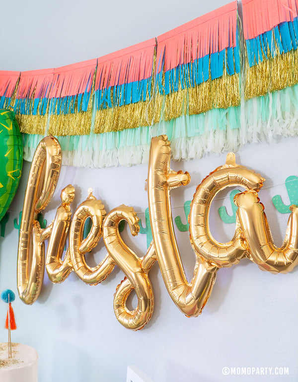 Fiesta Gold Script Mylar Balloon Set