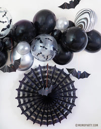 Black Halloween Spider Web Fan Decoration