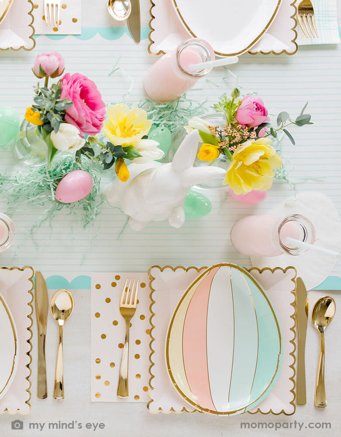 Happy Easter Egg Shaped Paper Plates (Set of 8)