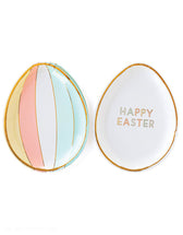 Happy Easter Egg Shaped Paper Plates (Set of 8)