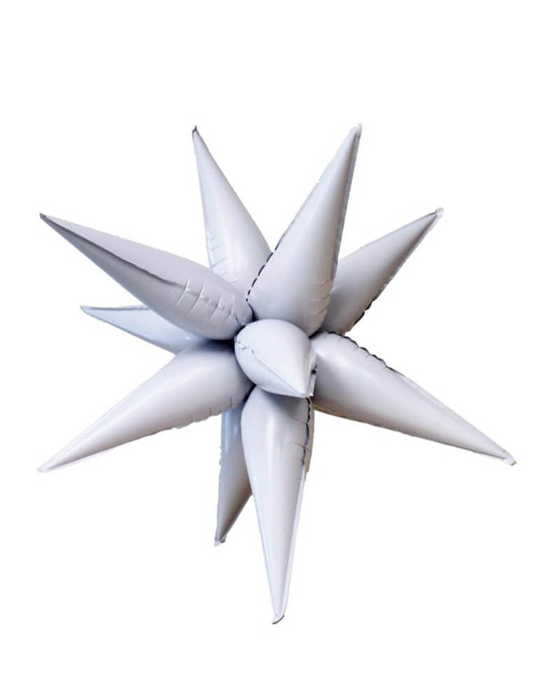 Jumbo 12 Point White Starburst Foil Balloon
