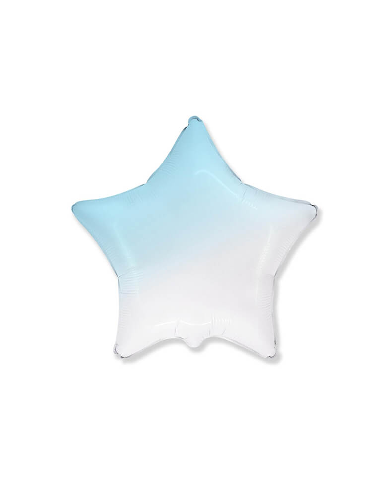 Junior Gradient Pastel Blue Star Shaped Foil Balloon