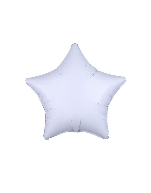 Junior White Star Shaped Foil Balloon